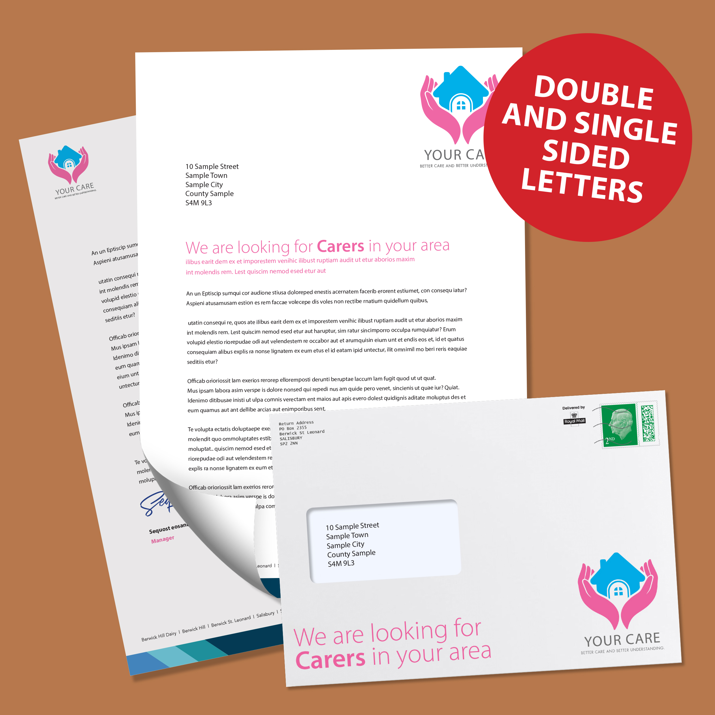 1 x A4 Letters Single-Sided and 1 x A4 Letters double-Sided, 3pp ...