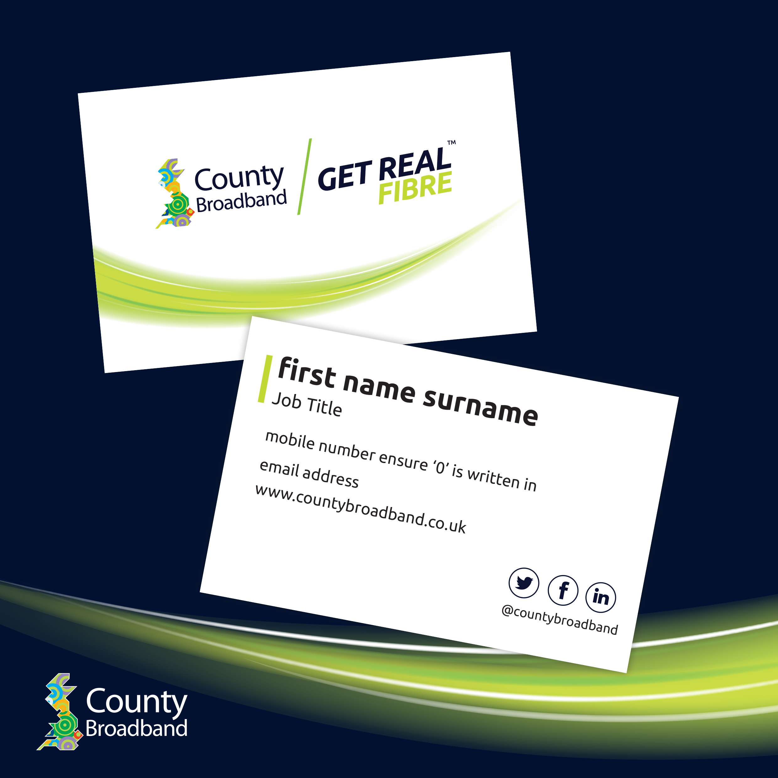 X250 County Broadband Business Cards - Bombouche