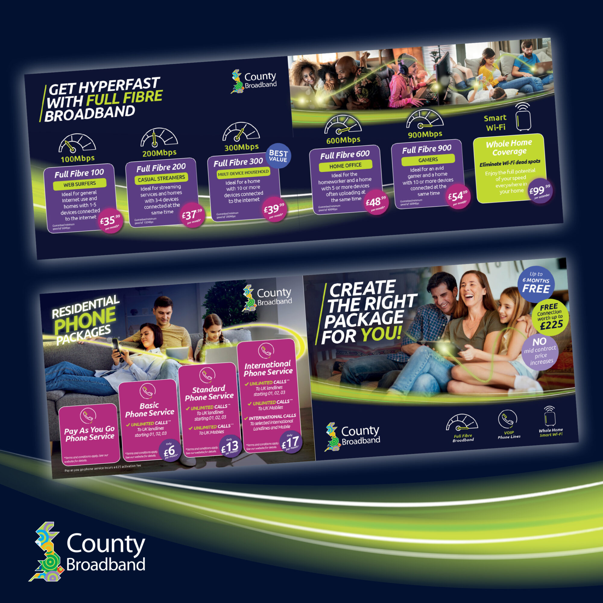 x500 County Broadband Price Card A5 4pp, personalised - Bombouche